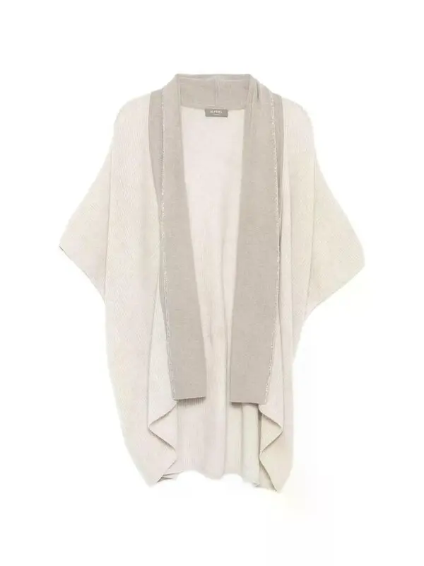 N.peal Ribbed Open Front Cardigan