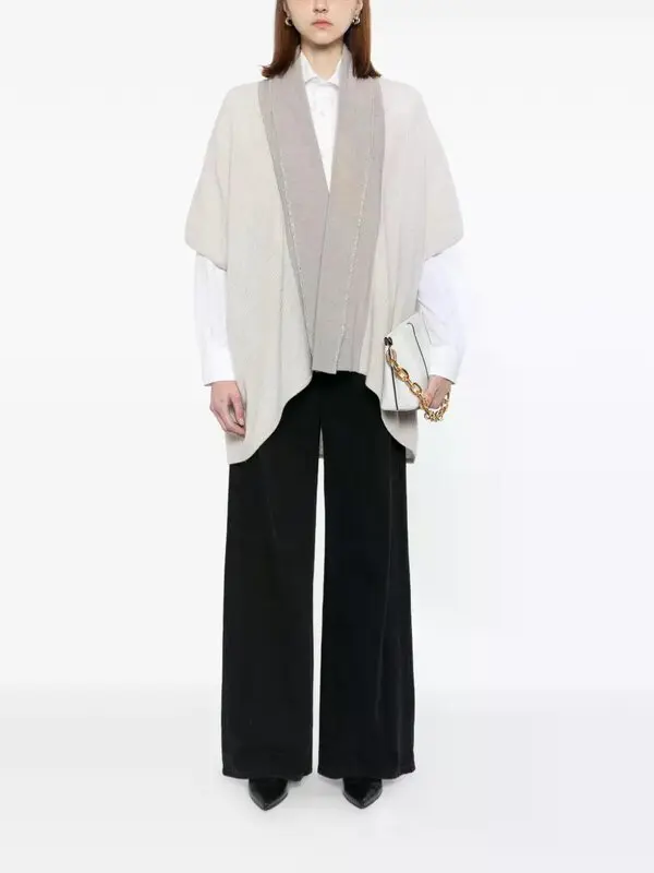 N.peal Ribbed Open Front Cardigan