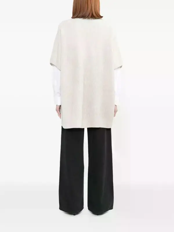 N.peal Ribbed Open Front Cardigan