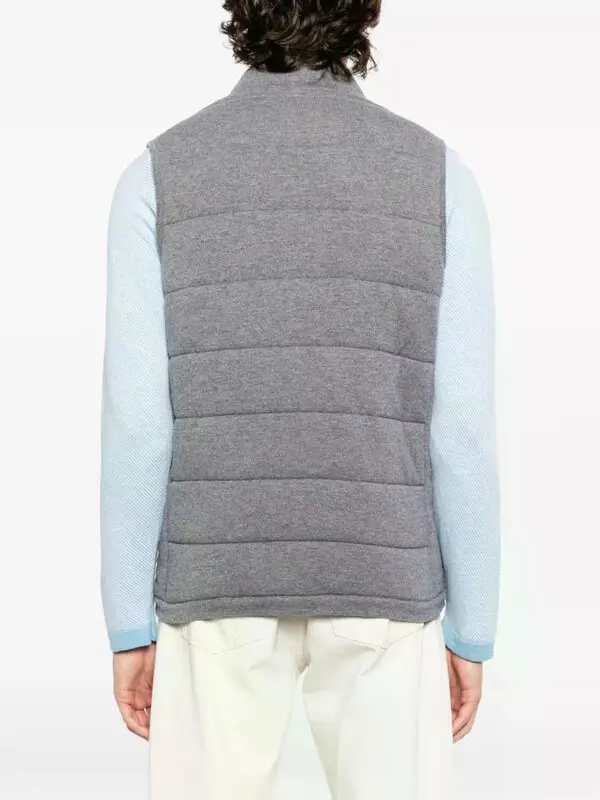 N.peal Quilted Zip Vest - Grey