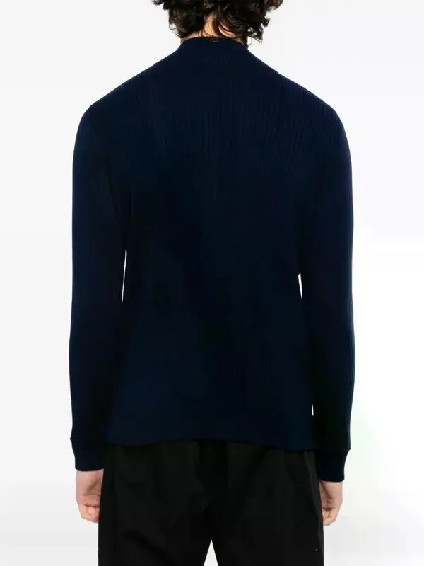 N.peal Ribbed Zip Cardigan