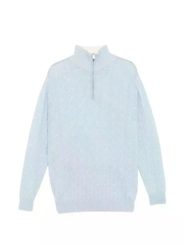 N.peal Albermarle Half Zip Sweater - Blue