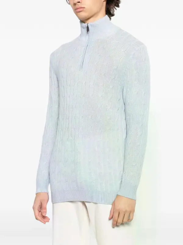 N.peal Albermarle Half Zip Sweater - Blue