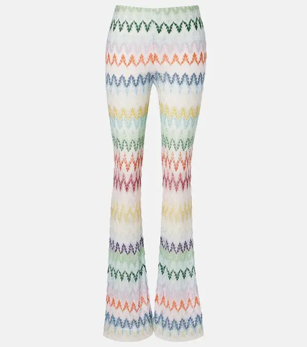 Missoni Open-knit Lame Flared Trousers