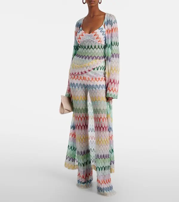 Missoni Open-knit Lame Flared Trousers