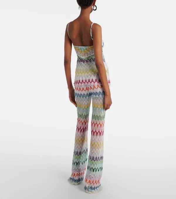Missoni Open-knit Lame Flared Trousers