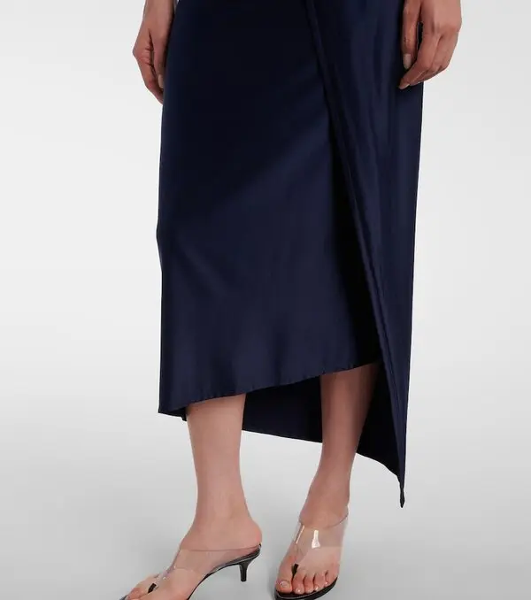 Rabanne Draped Jersey Midi Dress