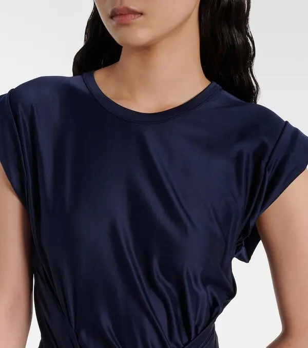 Rabanne Draped Jersey Midi Dress