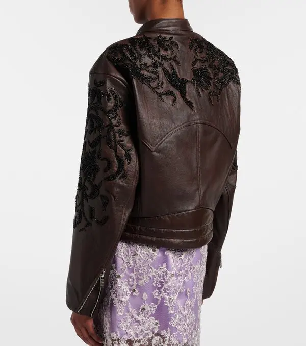 JACQUES WEI Embellished Leather Jacket