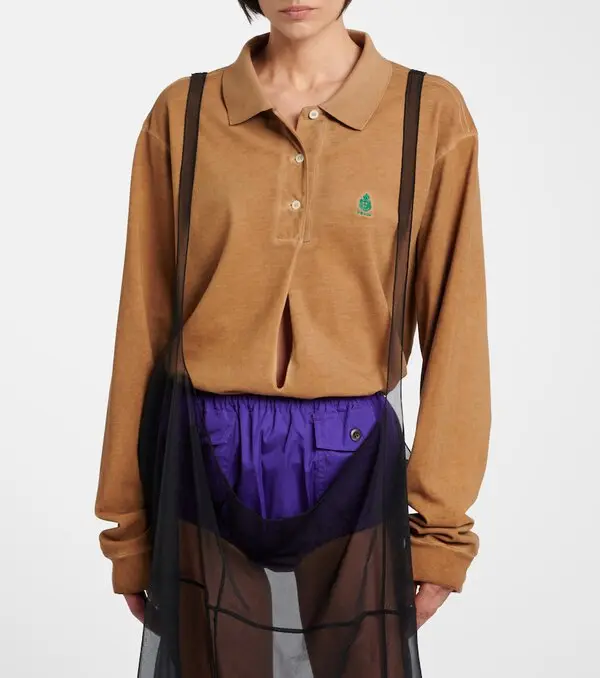 Prada Oversized Cotton Piqué Polo Shirt