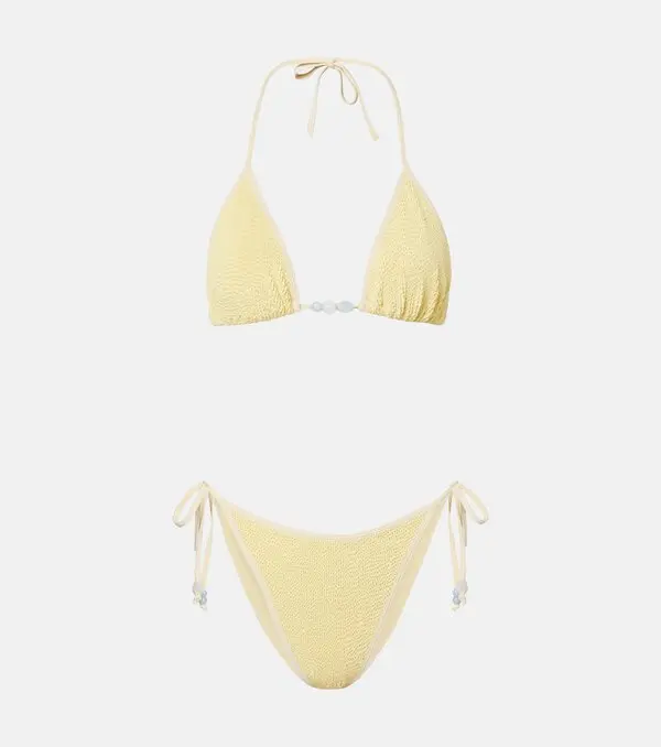 Hunza G Gina Beaded Bikini - Yellow