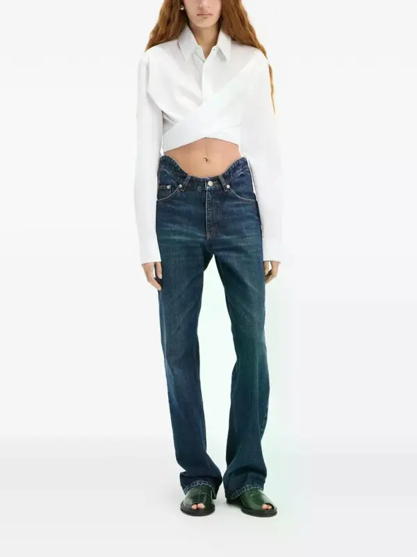 JEAN PAUL GAULTIER Cropped Cotton Wrap Shirt