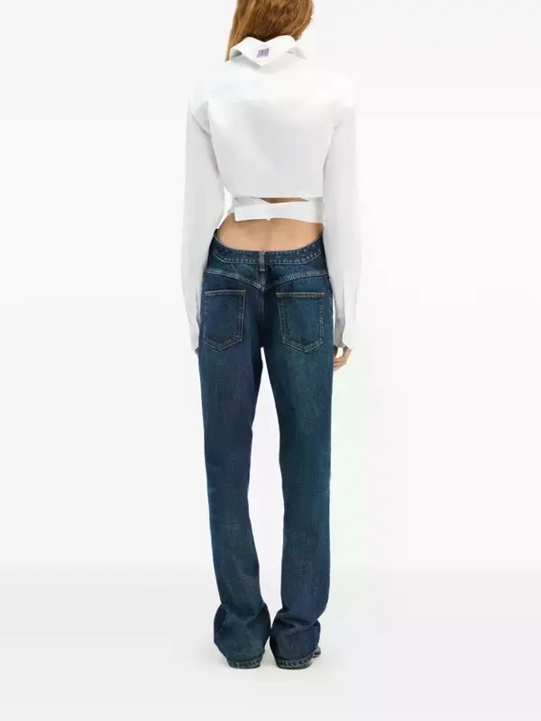 JEAN PAUL GAULTIER Cropped Cotton Wrap Shirt