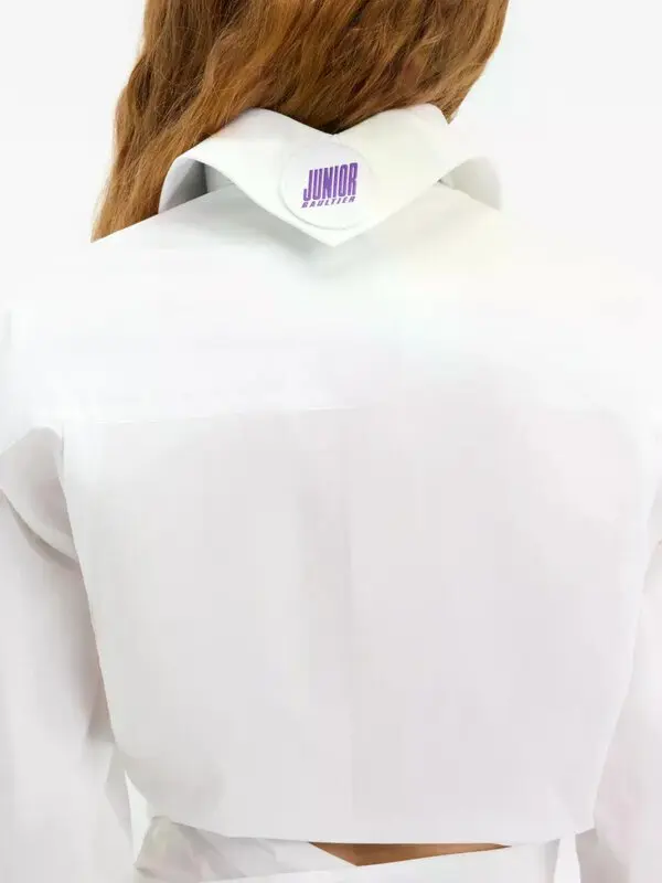 JEAN PAUL GAULTIER Cropped Cotton Wrap Shirt