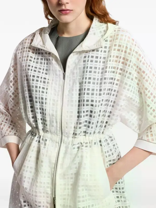 Peserico Hooded Grid Coat