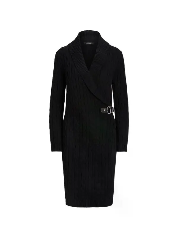 Ralph Lauren Cable Knit Midi Dress - Black