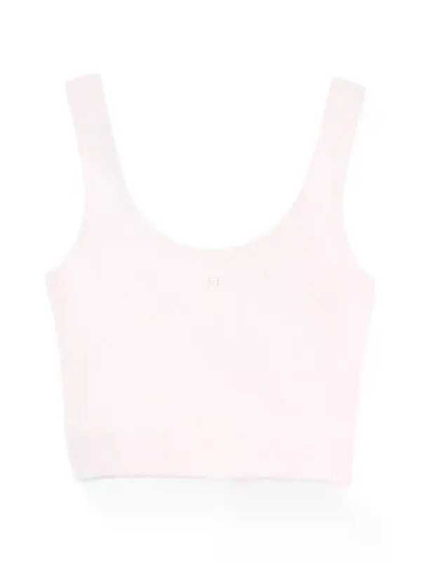 From Future Scoop Neck Cropped Logo Detail Top