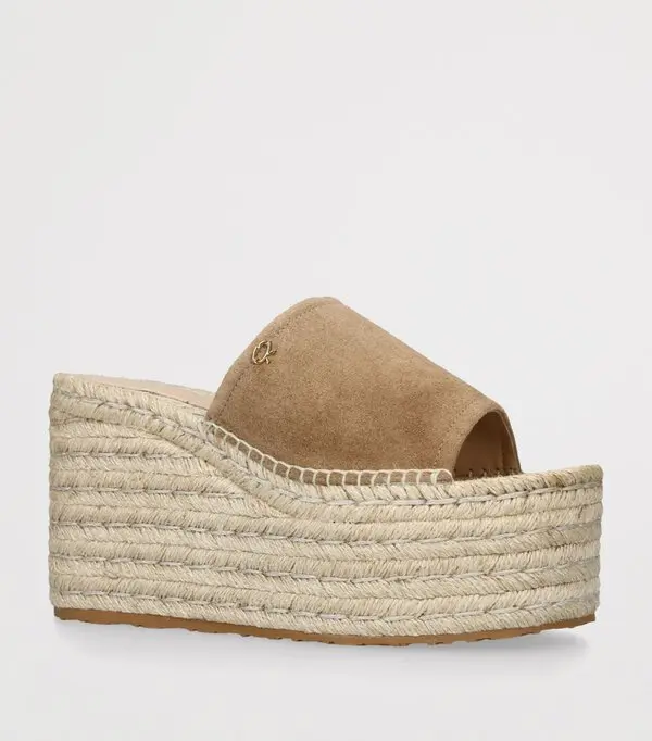 GIANVITO ROSSI Suede Wedge Espadrilles