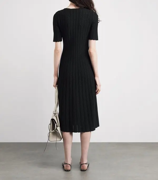 ANTONINO VALENTI Openwork Knit Midi Dress - Black