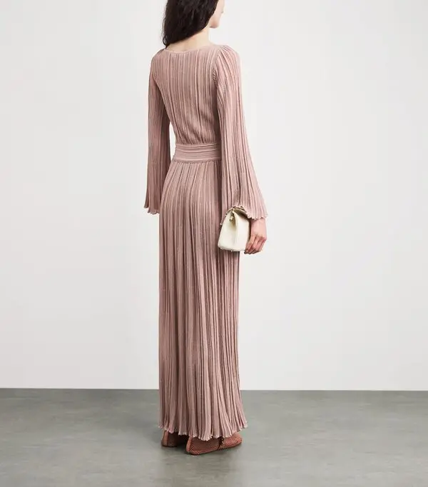 ANTONINO VALENTI Knit Metallic Flared Maxi Dress