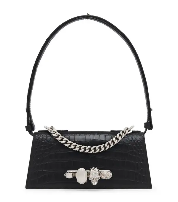 Alexander McQueen Leather Skull Four-ring Top-handle Bag - Black