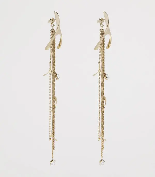 Alexander McQueen Embellished Wishbone Drop Earrings