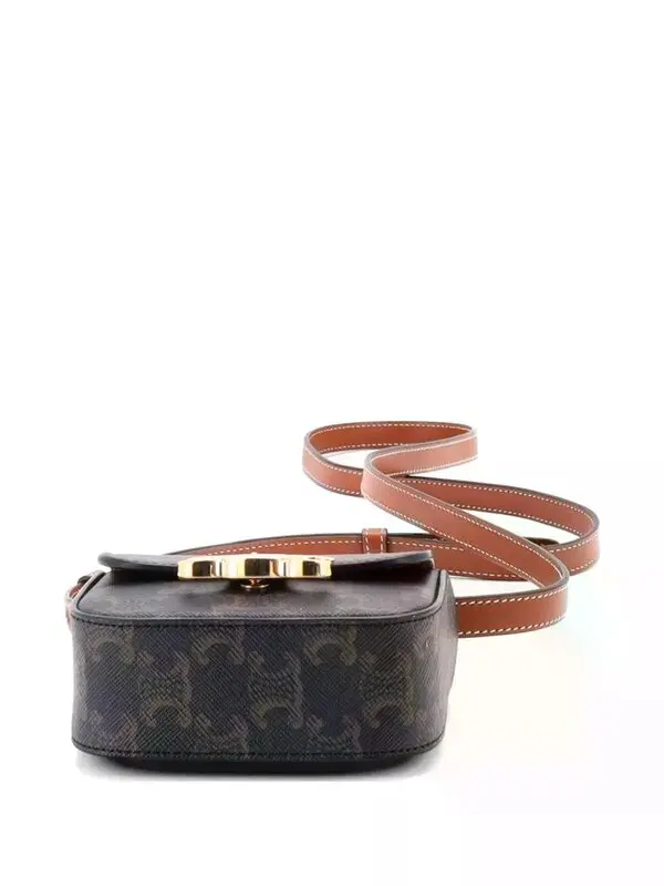 Celine Triomphe Coated Canvas Mini Shoulder Bag - Brown