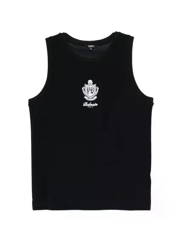 Balmain Logo Embroidered Tank Top