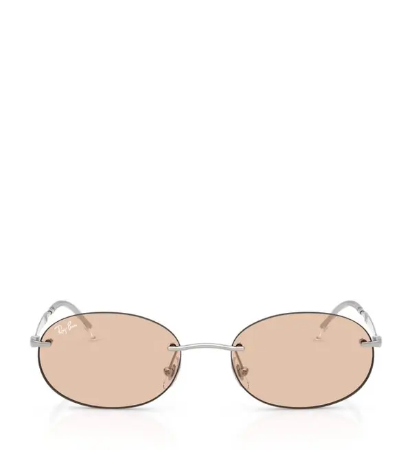 Ray-ban Rb3767 Metal Oval Sunglasses - Silver