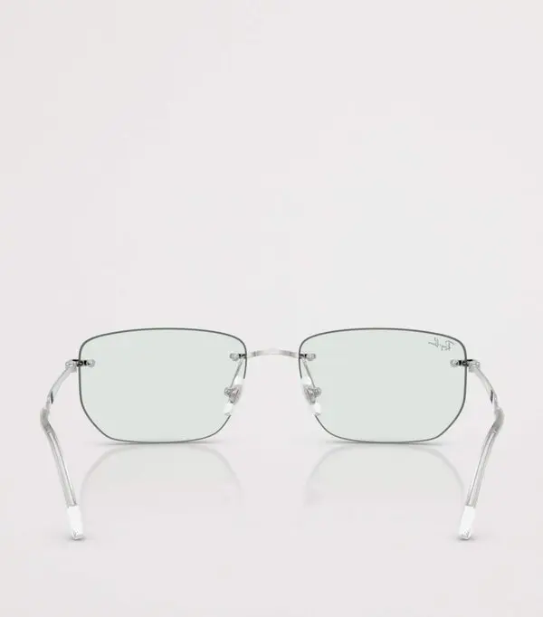 Ray-ban Rb3768 Metal Irregular Frame Sunglasses - Silver