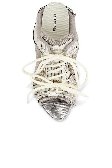 Balenciaga Stapler Mule With Embellished Heel And Toe - Grey