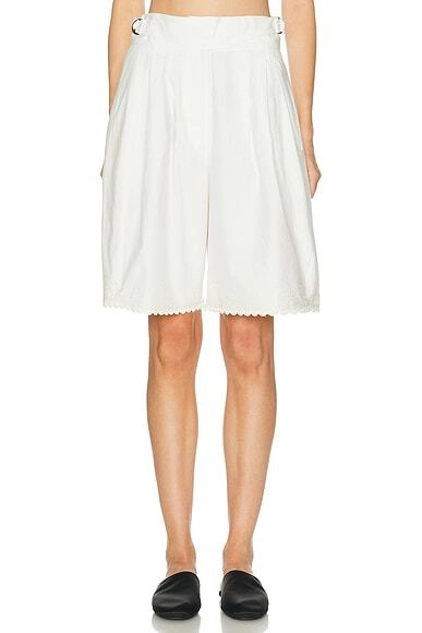 BODE Pleated Cotton Twill Shorts