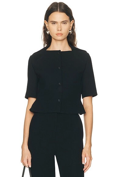 Khaite Franc Cropped Jacket - Black