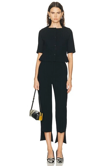 Khaite Franc Cropped Jacket - Black