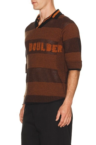 ISA BOULDER Boulder Line Polo Shirt - Rust Brown