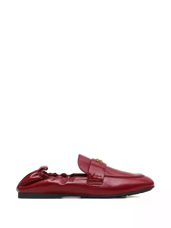 Marc Jacobs Logo Plaque Leather Loafers - Red