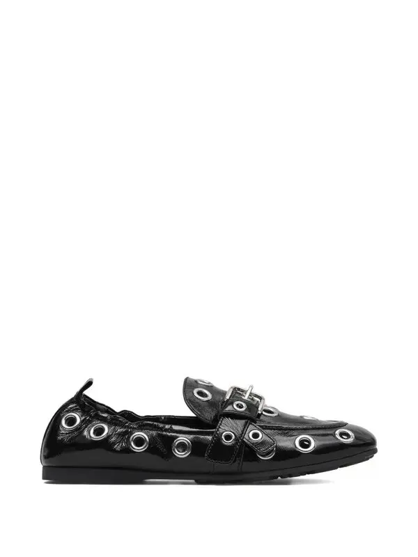 Marc Jacobs Grommet Detail Buckle Leather Loafers