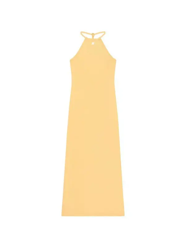 COURREGES Logo-embroidered Halterneck Dress