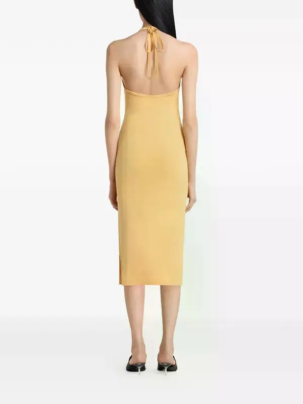 COURREGES Logo-embroidered Halterneck Dress