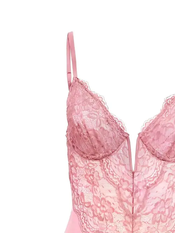 FLEUR DU MAL Bianca Lace Bodysuit - Pink