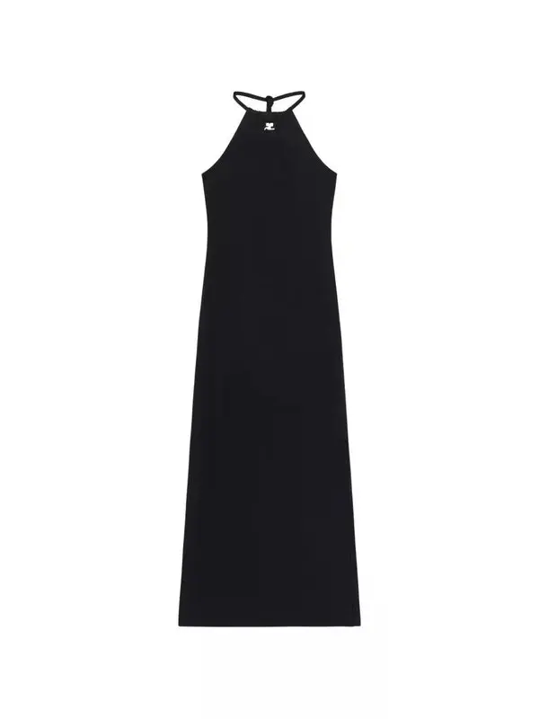 COURREGES Logo-embroidered Halterneck Dress