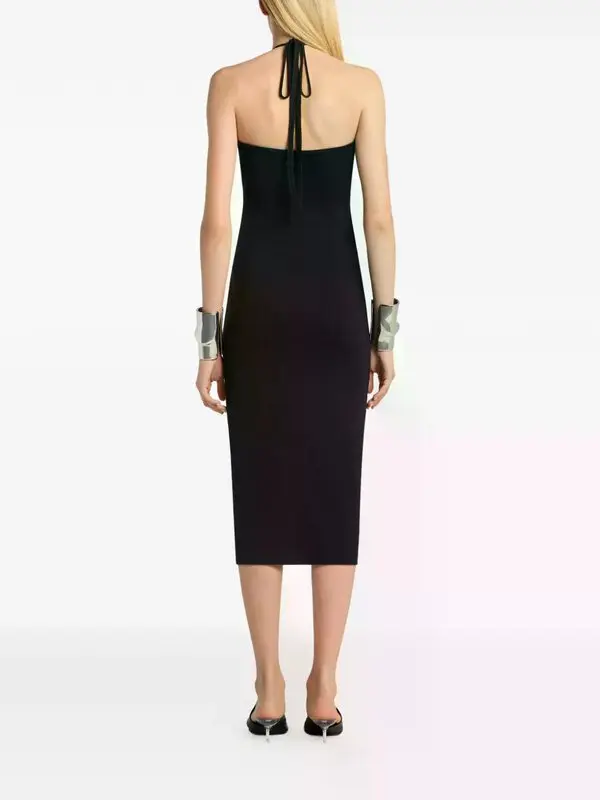 COURREGES Logo-embroidered Halterneck Dress
