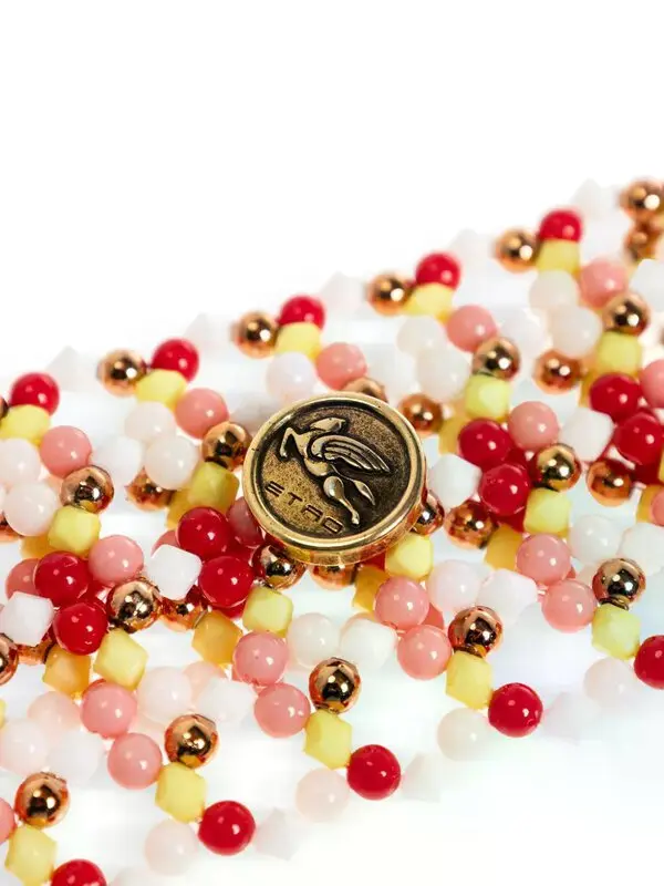 Etro Beaded Logo Plaque Headband
