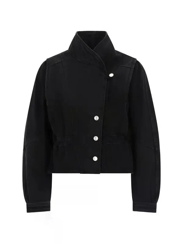 Isabel Marant Étoile Cotton Denim Cropped Jacket - Black