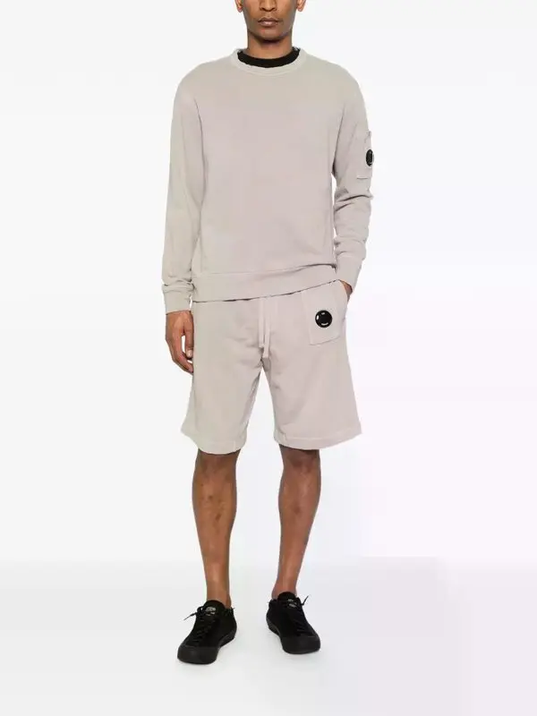 C.P. COMPANY Logo Detail Track Shorts - Neutrals
