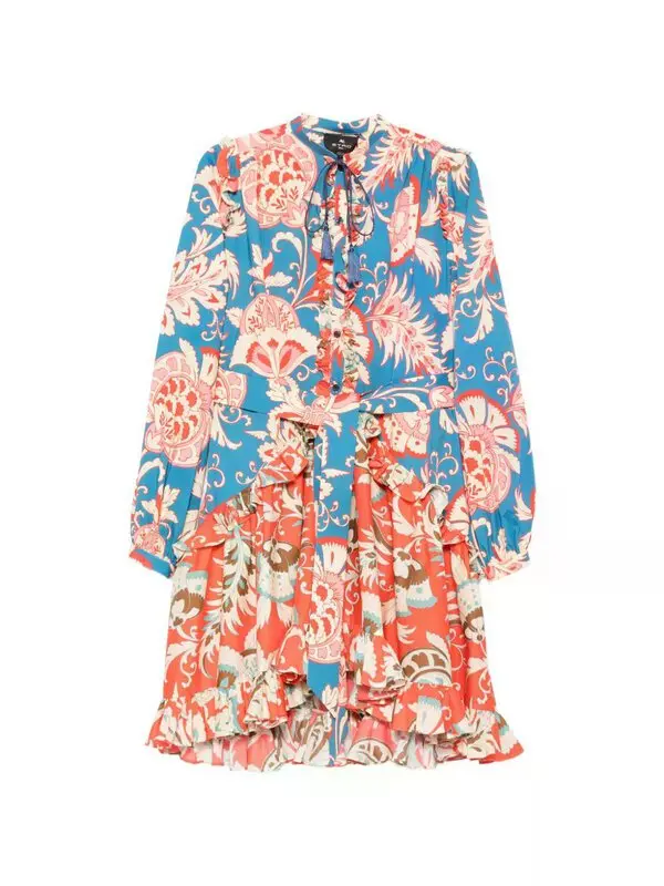 Etro Floral Ruffled Mini Dress