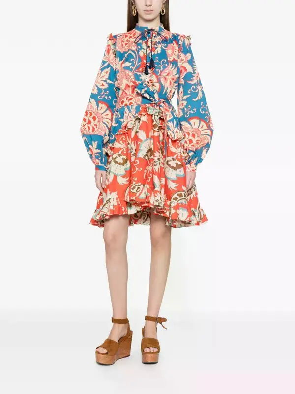 Etro Floral Ruffled Mini Dress
