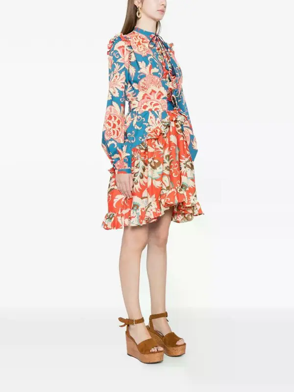 Etro Floral Ruffled Mini Dress