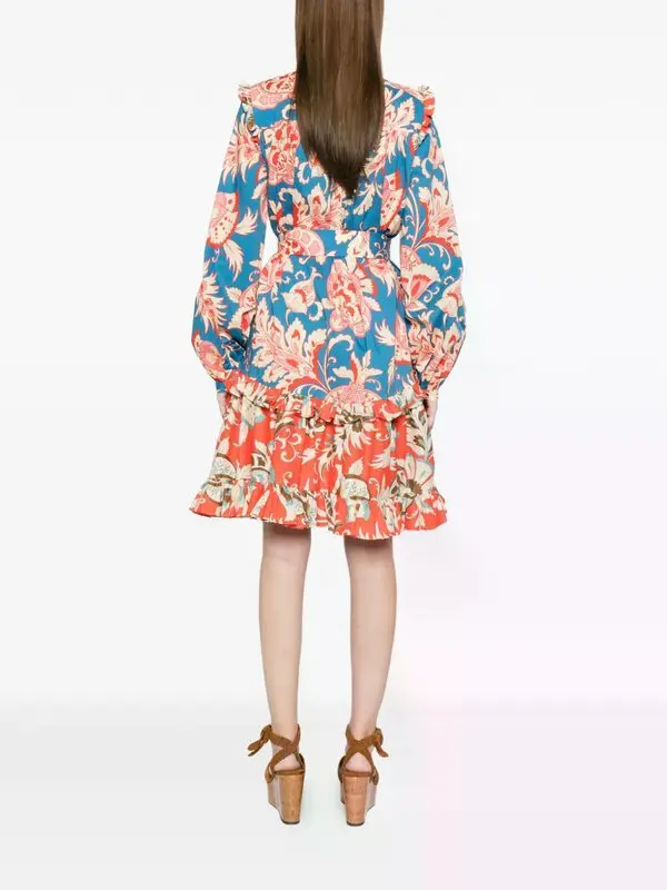 Etro Floral Ruffled Mini Dress