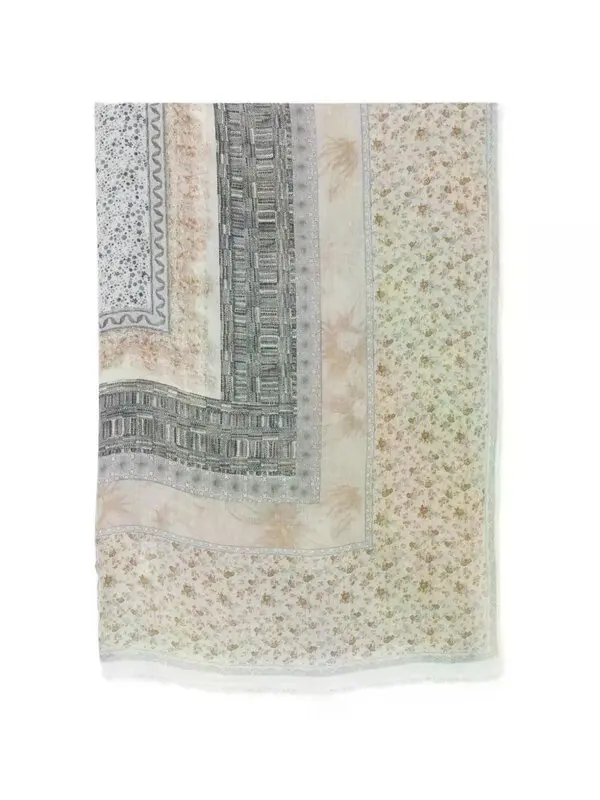 Faliero Sarti Wilde Floral-print Stole - Neutrals